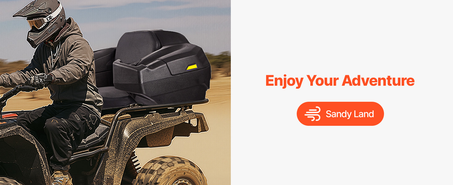 ATV Rear Storage Box Lounger 95L Waterproof ATV Cargo Box with Seat ...