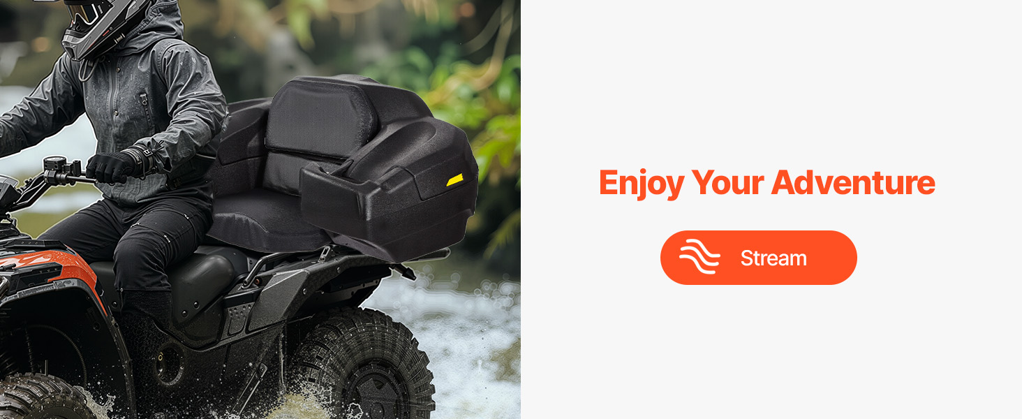 ATV Rear Storage Box Lounger 95L Waterproof ATV Cargo Box with Seat ...