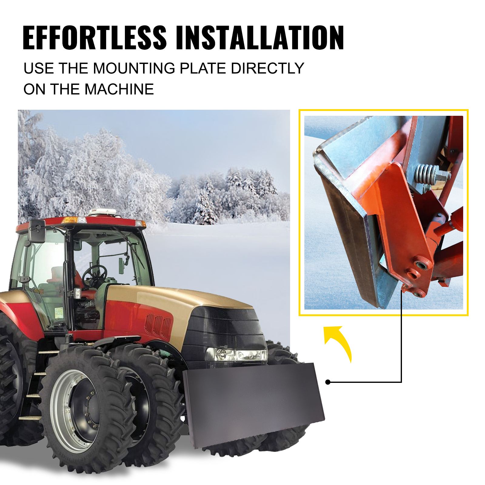 Vevor Universal Quick Attach Mounting Skid Steer Mount Plate 0.39" For ...