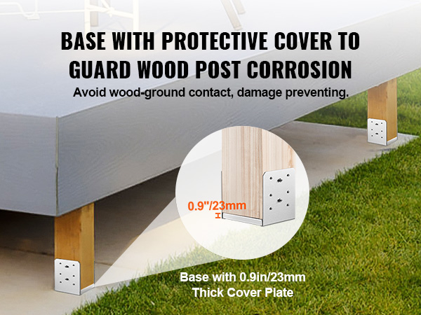 VEVOR 6"x 6" Post Base, 1Pcs Stainless Steel Adjustable Post Anchor ...