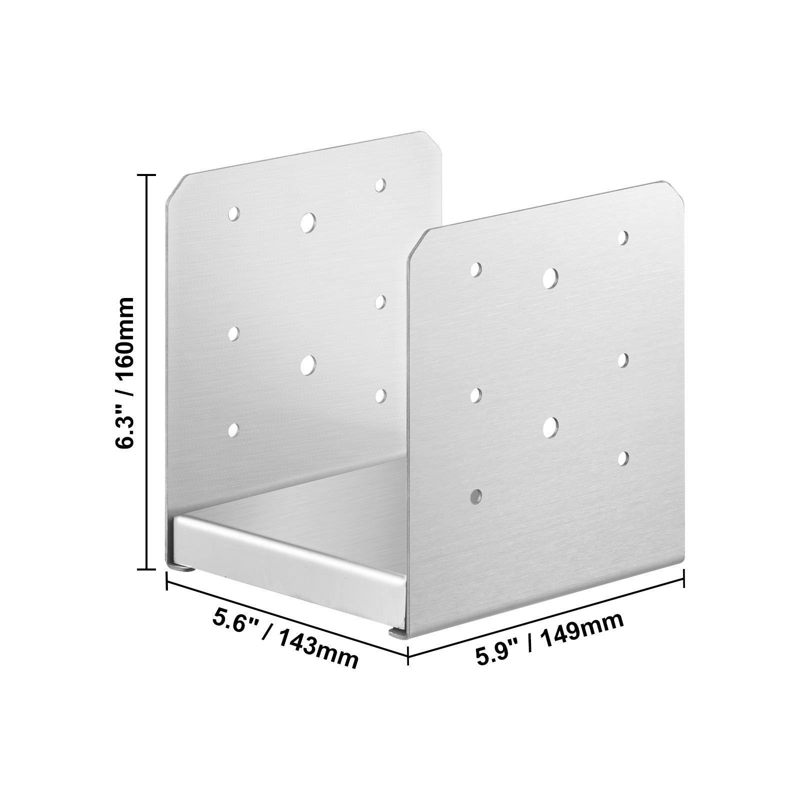 VEVOR 152.4x152.4 Post Base, 1Pcs Stainless Steel Adjustable Post ...