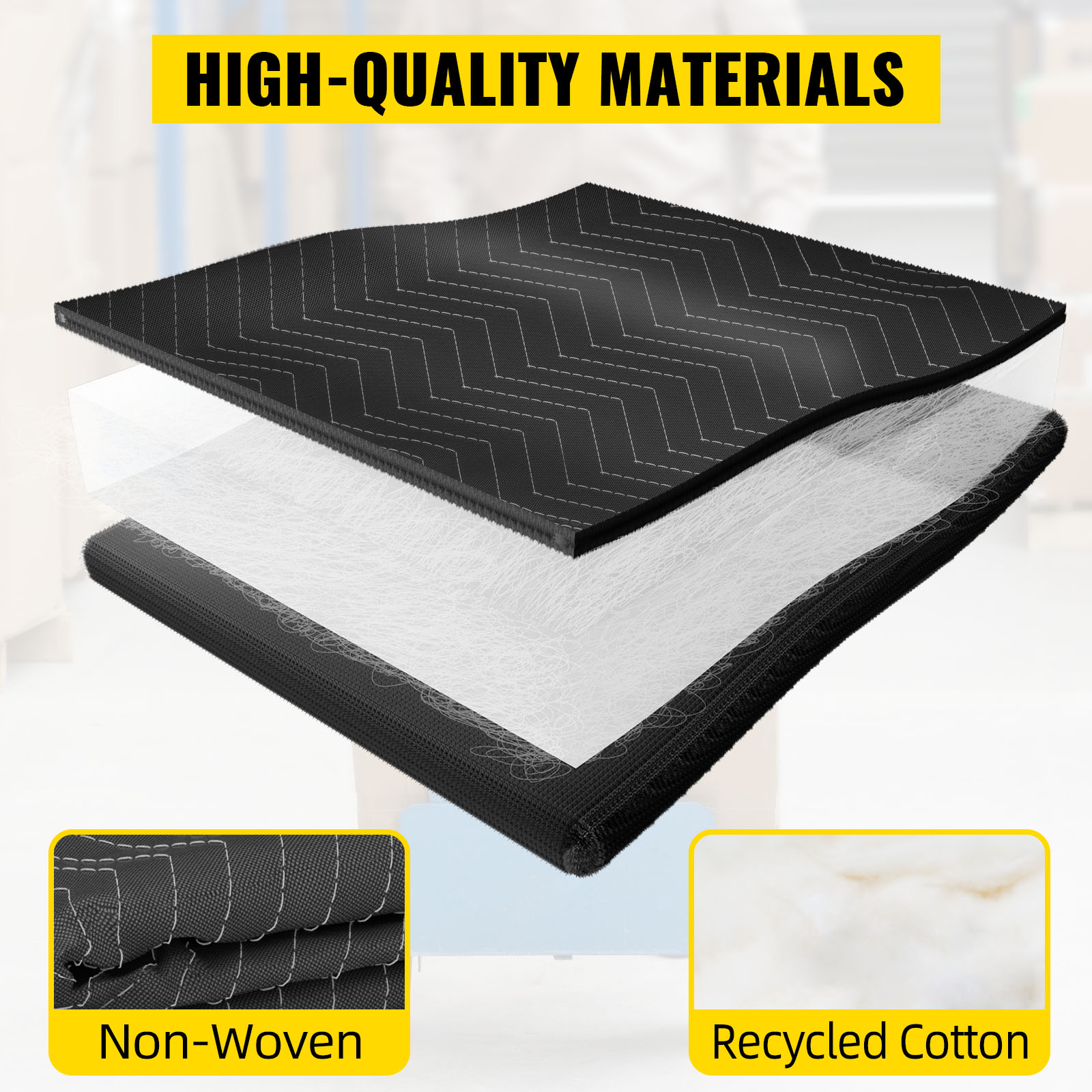 VEVOR Moving Blankets, 80" x 72" (42 lb/dz Weight)-12 Packs ...