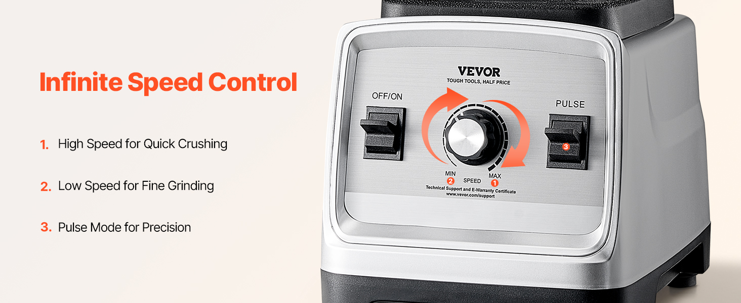 85 oz 1400W Blender for Smoothies Food Processing Blender for Kitchen | VEVOR US