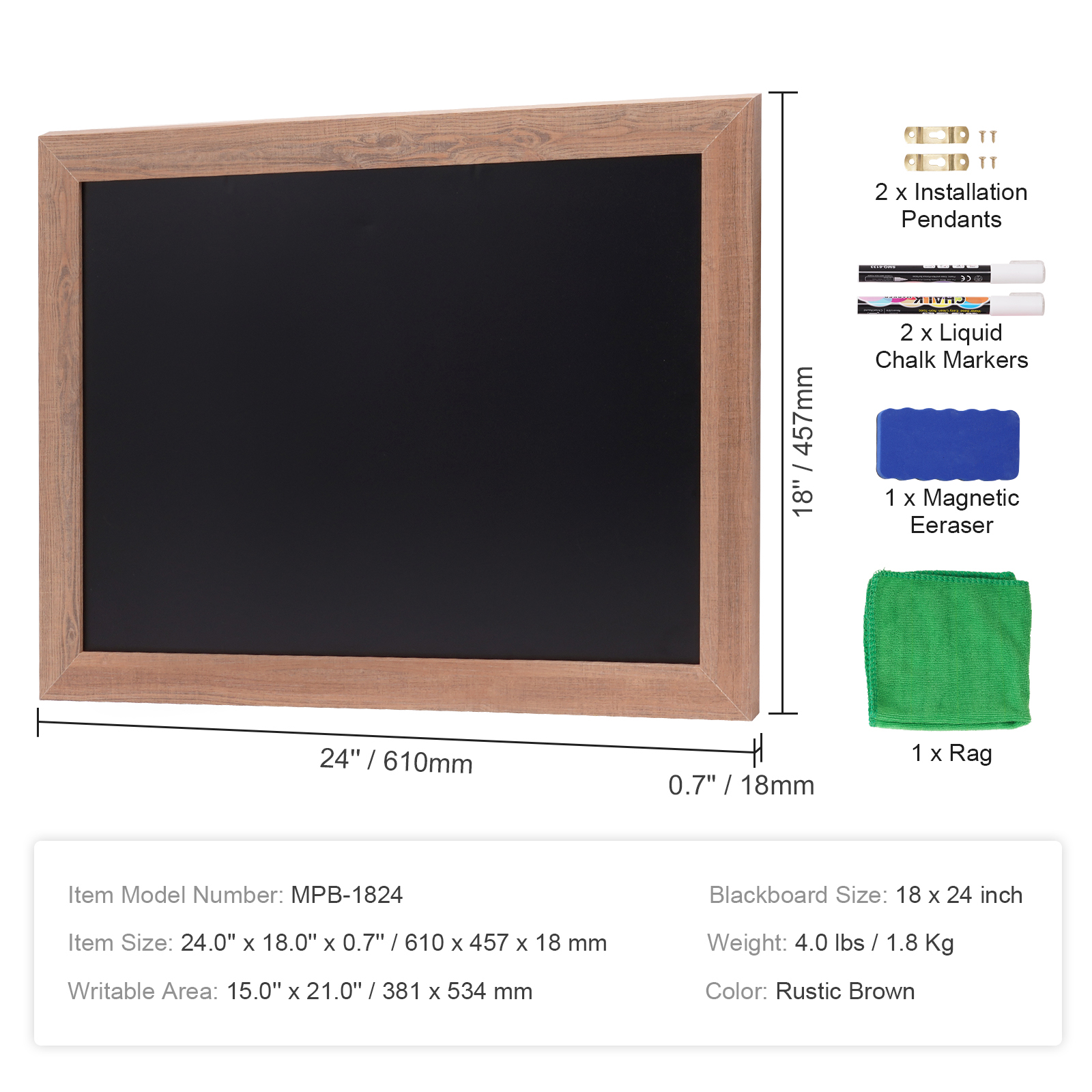 Magnetic Wood Framed Chalkboard Wall Hanging A-Frame Sidewalk Wedding ...