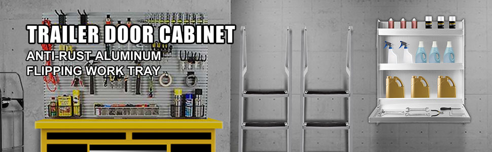 VEVOR Trailer Door Cabinet Trailer Cabinet Aluminum 33.4x26.3x7.2 Inch ...