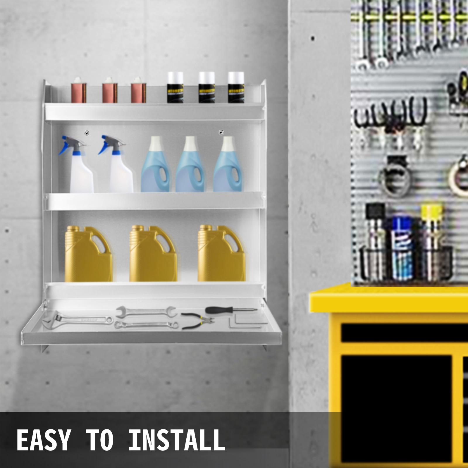 VEVOR Trailer Door Cabinet Trailer Cabinet Aluminum 33.4x26.3x7.2 Inch ...