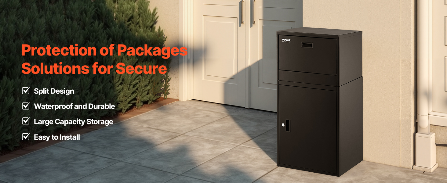 VEVOR Package Delivery Boxes for Outside, 38.6 in Mailbox for Parcel ...