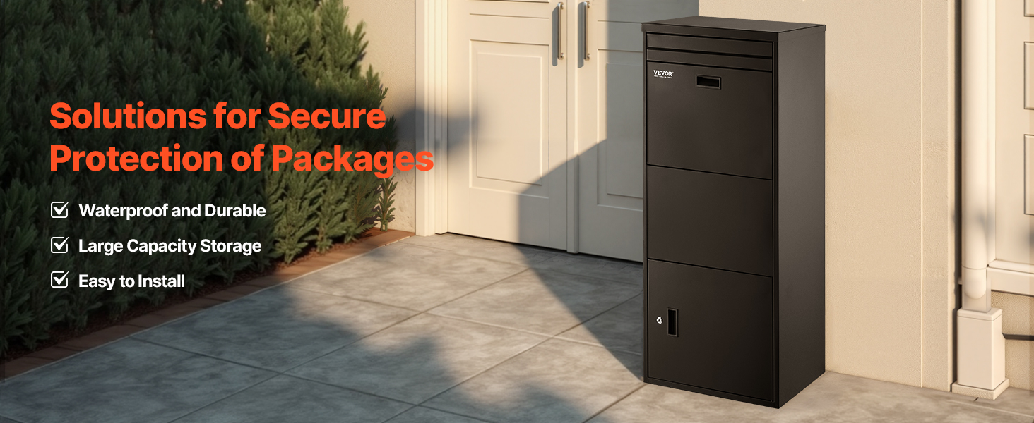 VEVOR Package Delivery Boxes for Outside, 47.2 in Mailbox for Parcel ...
