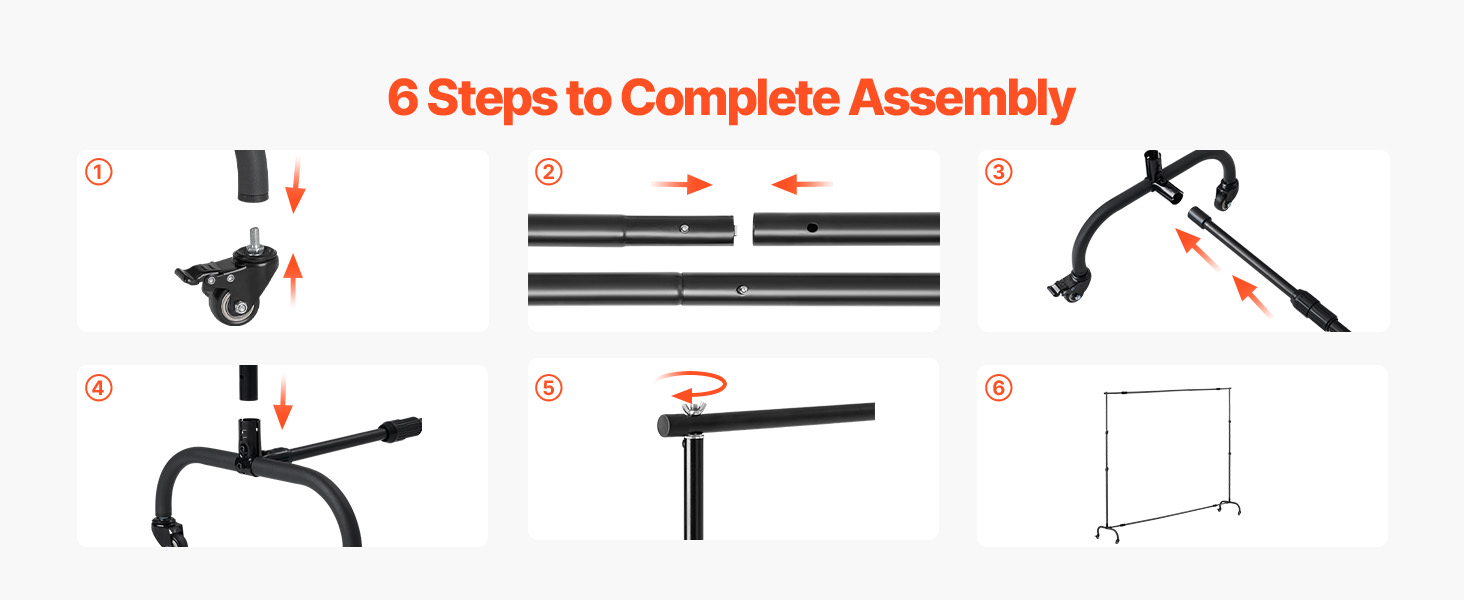 VEVOR Backdrop Stand, 7 x 10 ft Adjustable Photo Backdrop Stand Kit ...