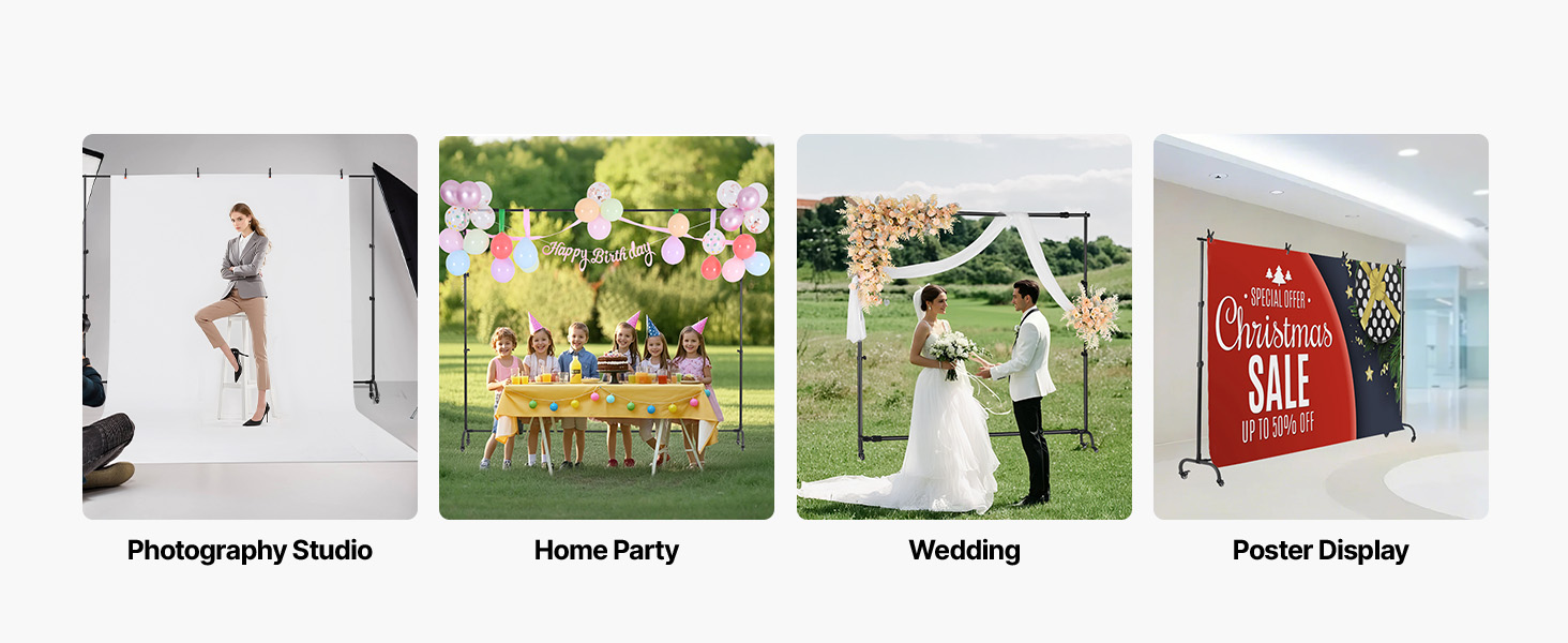 Backdrop Stand Movable Stand Kit 7 x 10 ft for Party & Photo Video ...