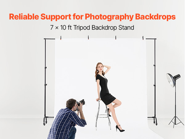 Backdrop Stand Movable Stand Kit 7 x 10 ft for Party & Photo Video ...