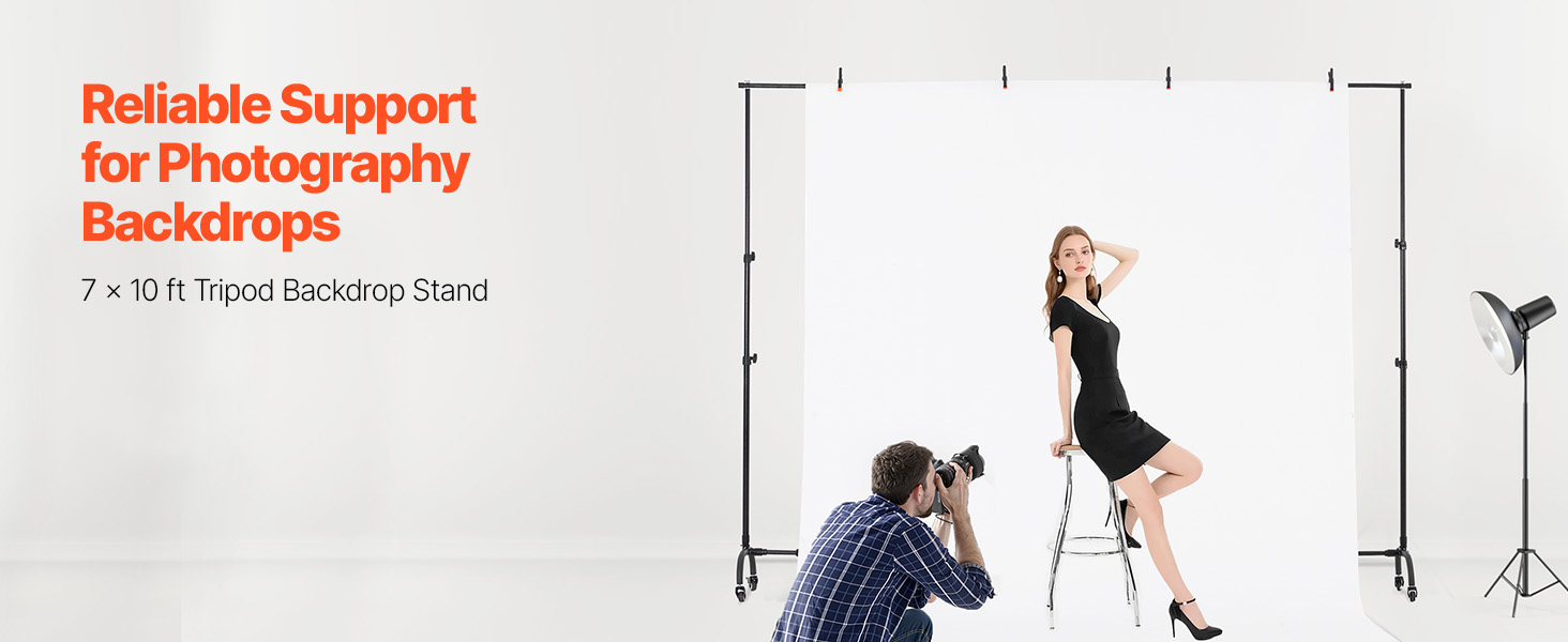 Backdrop Stand Movable Stand Kit 7 x 10 ft for Party & Photo Video ...