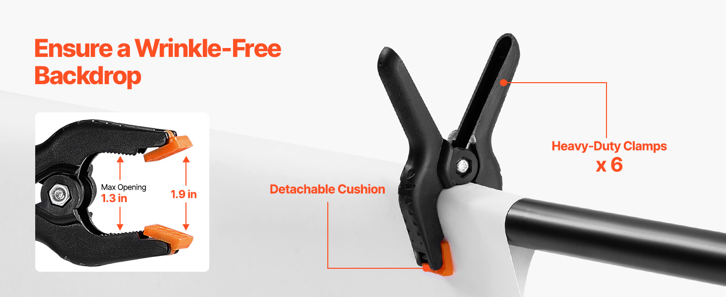 VEVOR Backdrop Stand, 8.5 x 10 ft Adjustable Photo Backdrop Stand Kit ...