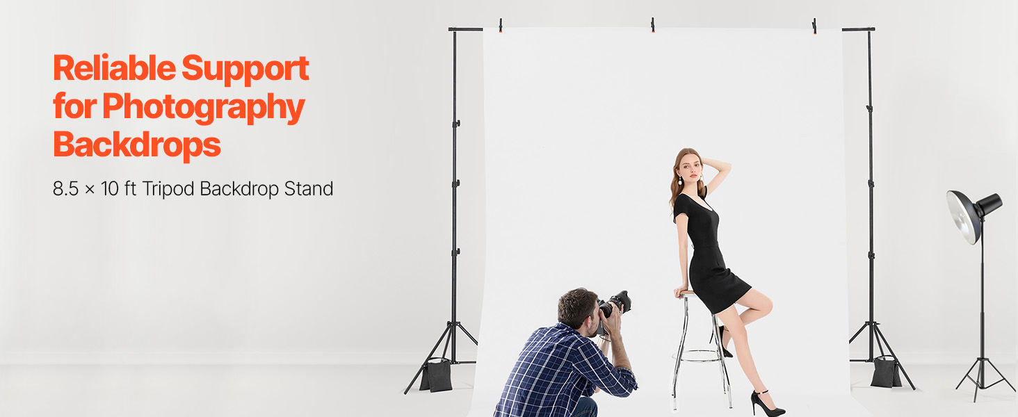 Backdrop Stand Background Stand Kit with 2 Tripod for Party & Photo ...