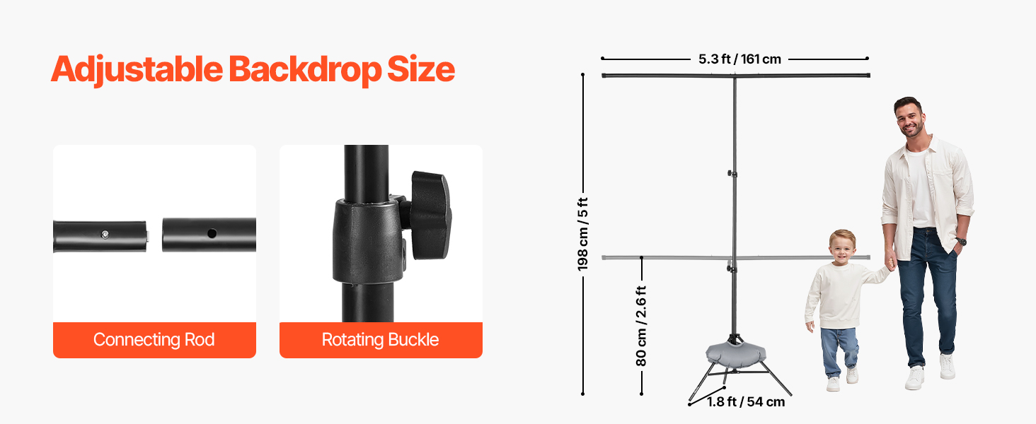 Backdrop Stand Background Stand Kit 5 x 6.5 ft for Party & Photo Studio ...