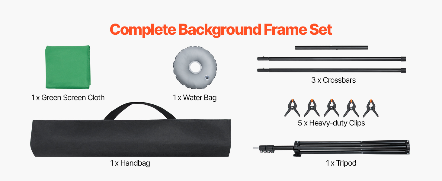 VEVOR Backdrop Stand, 5 x 6.5 ft Adjustable Photo Backdrop Stand Kit ...