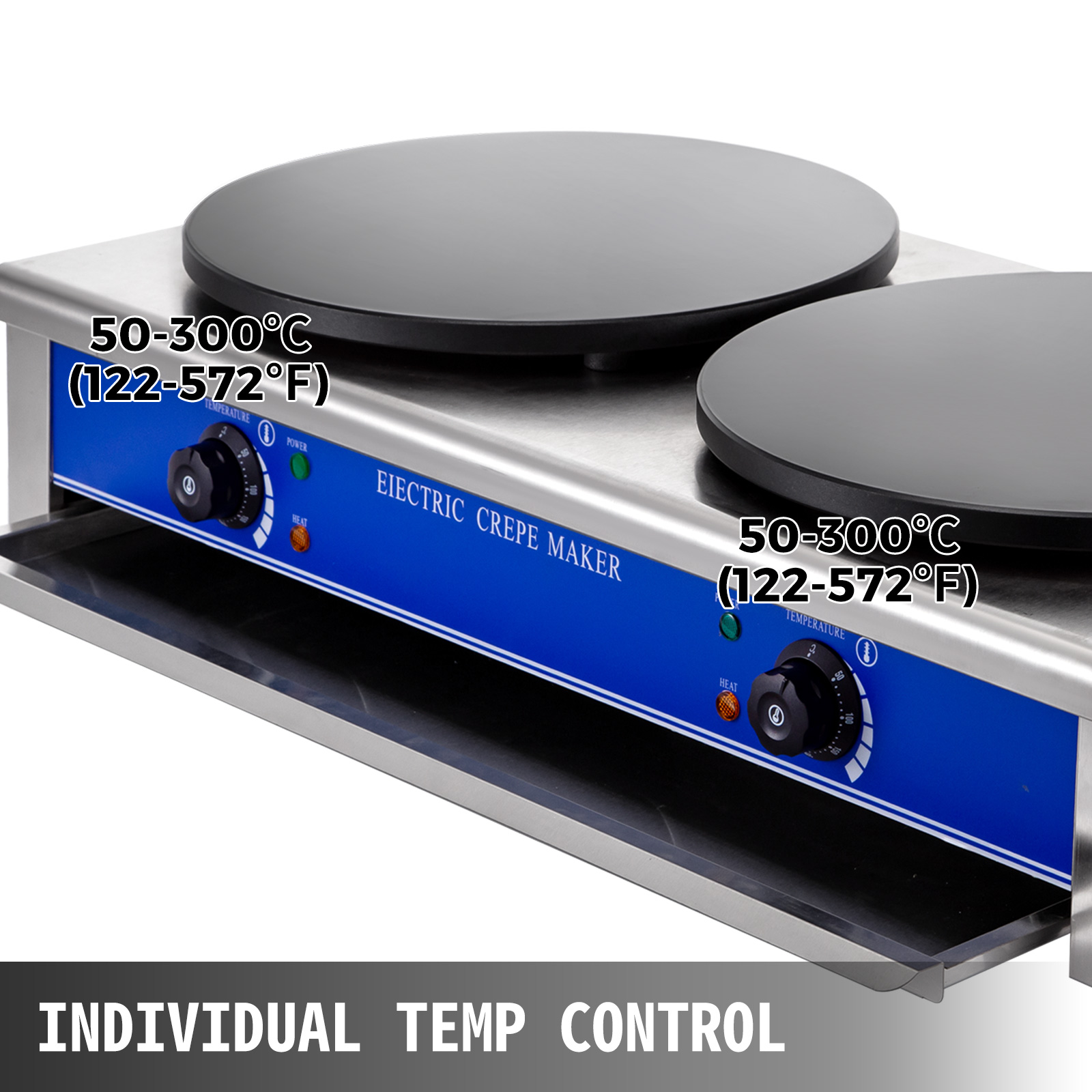 Electric Crepe Maker 2 Heads Breakfast Cooker Making Dessert Grill ...