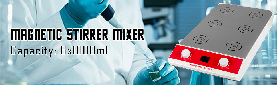 Multiple Magnetic Stirrer 6 Position Mixer 6000ml Stirring Pellet 0 ...