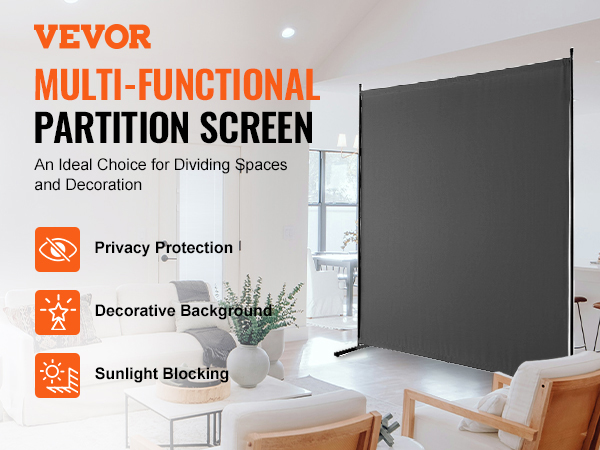 VEVOR 6FT Room Divider Single Panel Fabric Room Screen for Office ...