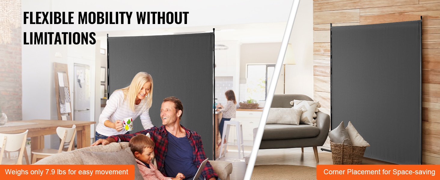 VEVOR 6FT Room Divider Single Panel Fabric Room Screen for Office ...