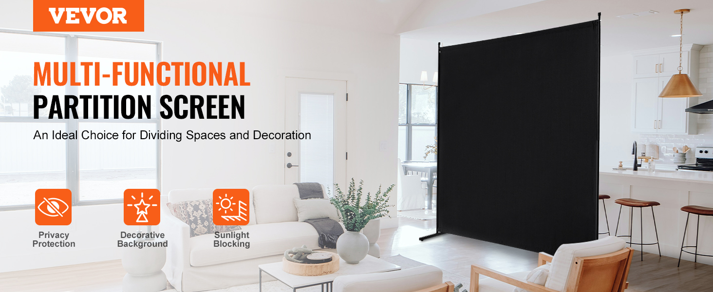 VEVOR 6FT Room Divider Single Panel Fabric Room Screen for Office ...