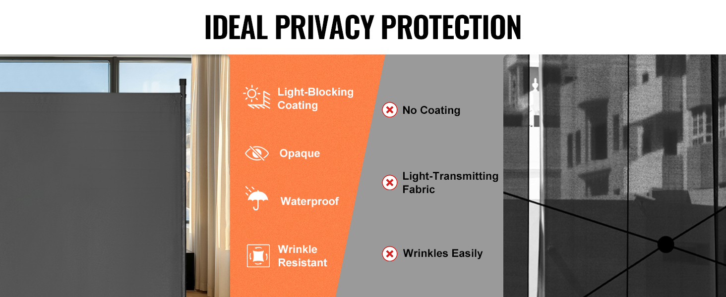 Room Divider 3 Panel Fabric Room Privacy Screen for Office Bedroom Grey ...