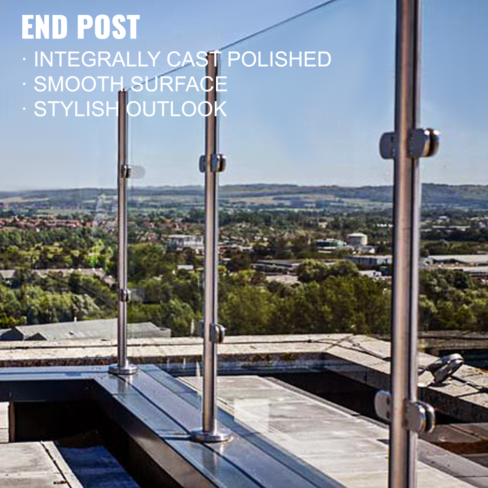 Vevor Balustrade Railing Posts, Glass Railing 41inch, Stainless Steel ...