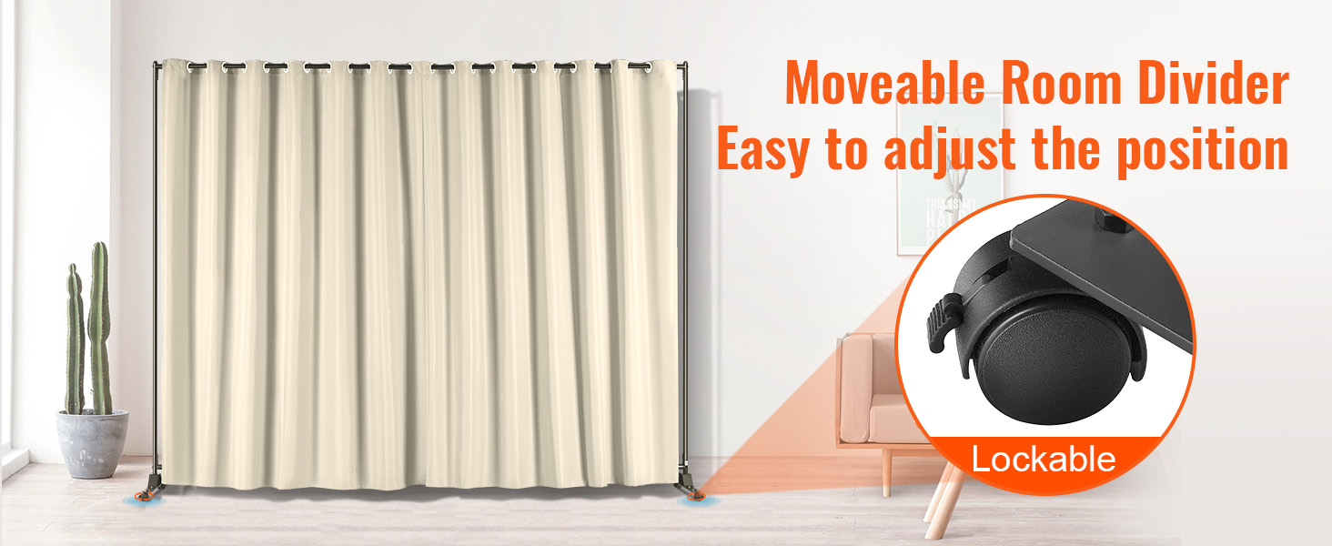 VEVOR Room Divider, 8 ft x 10 ft(96×120inch) Portable Panel Room ...