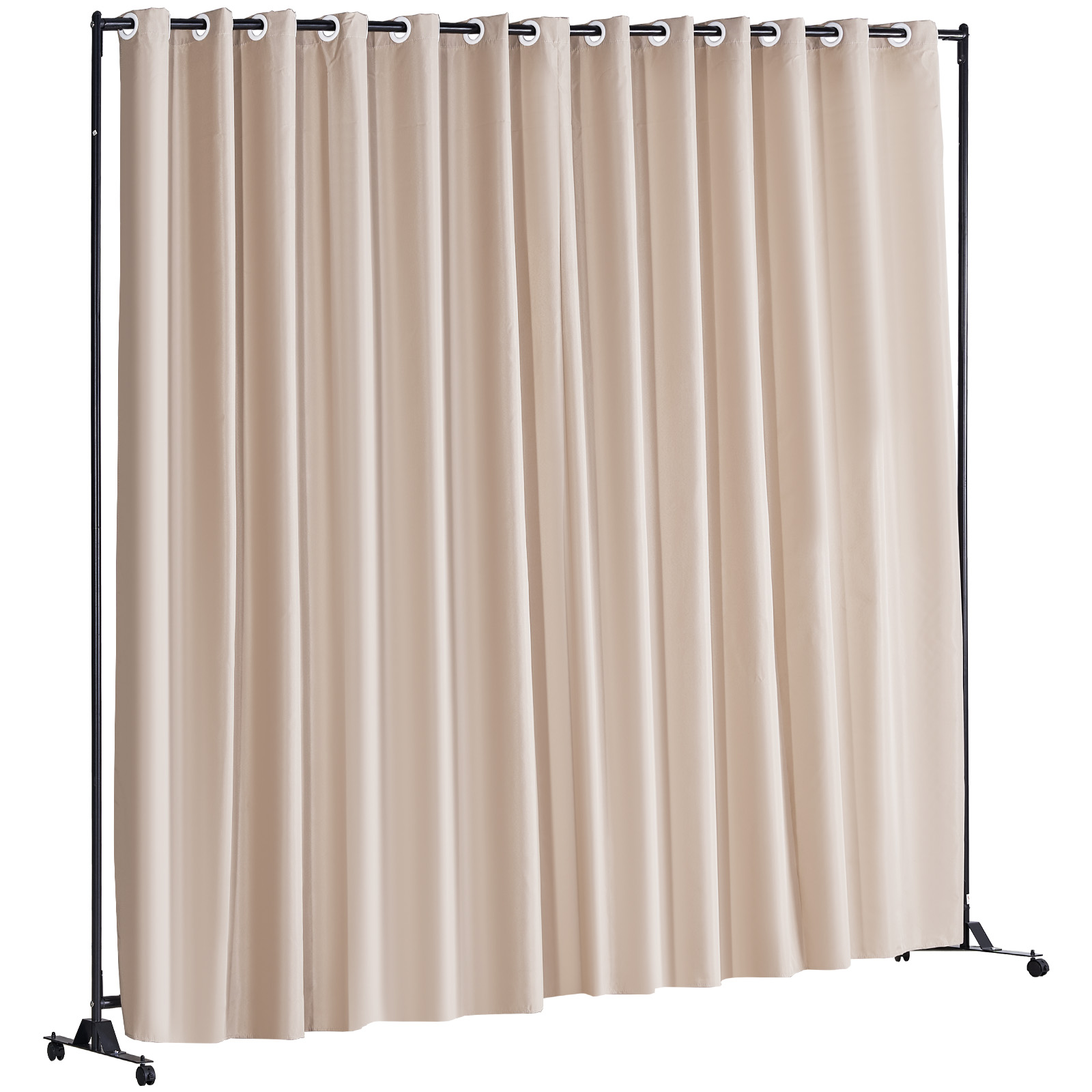 VEVOR Portable Panel Room Divider with Wheels Privacy Screen Curtain ...