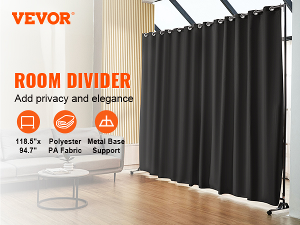VEVOR Room Divider, 8 ft x 10 ft Portable Panel Room Divider with ...