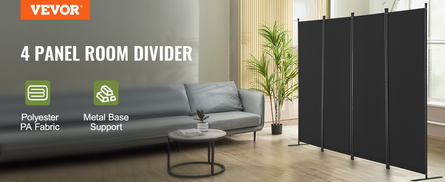 VEVOR Room Divider 4-Panel Πτυσσόμενη οθόνη Privacy Fabric Partition ...