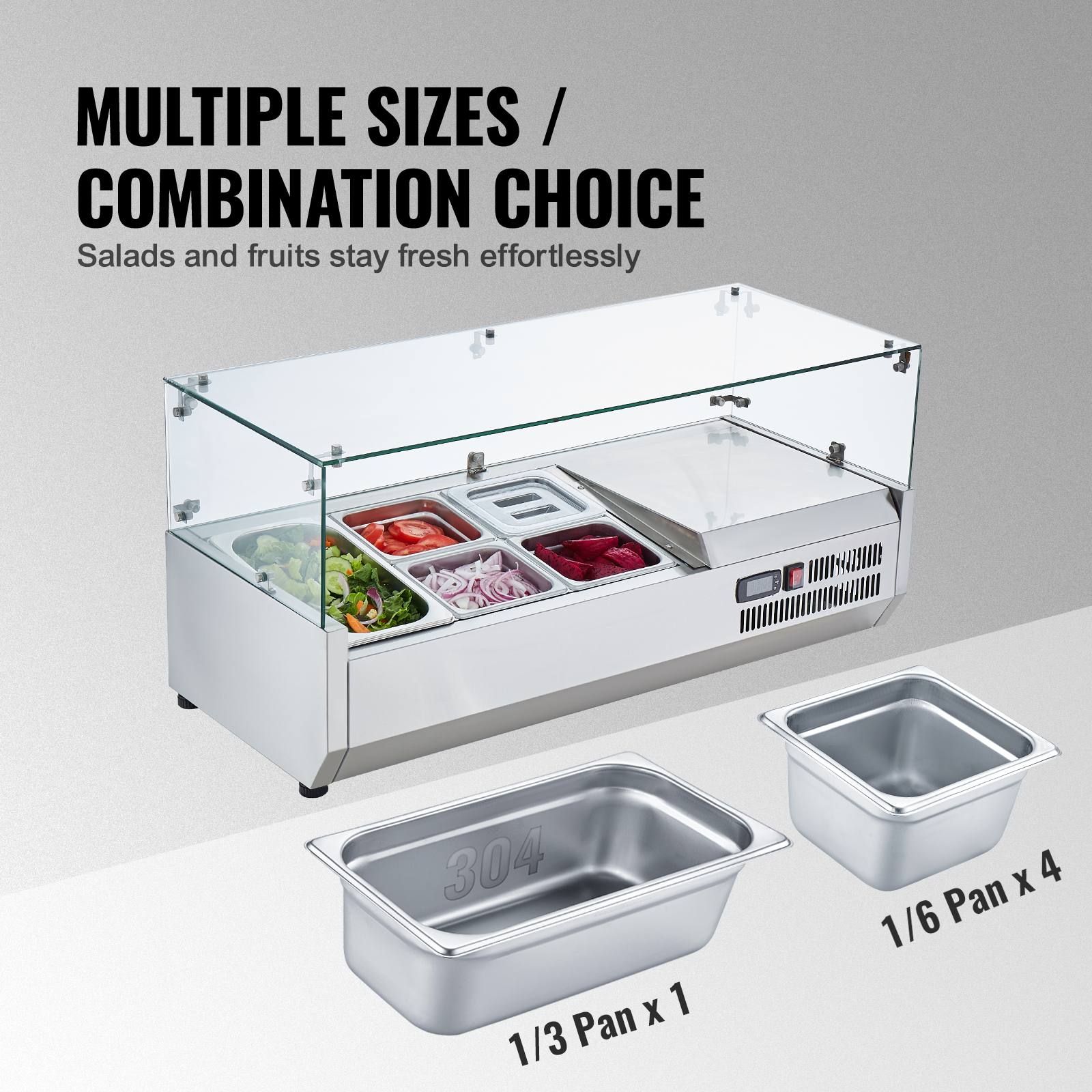 27.5"-71" Countertop Condiment Refrigerated Salad Sandwich Prep Station ...