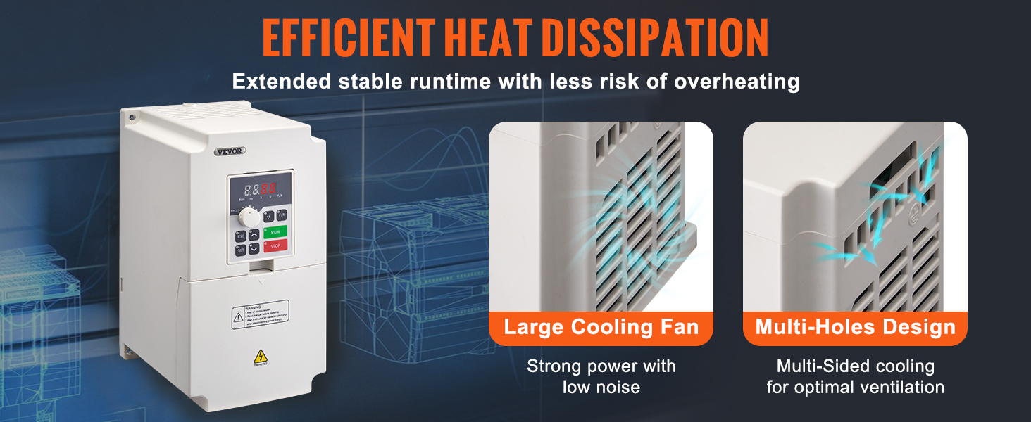 VEVOR VFD 5HP 4KW 18A 1 or 3 Phase AC 220V Input to 3 Phase AC 0~220V ...