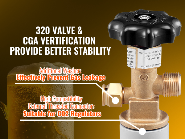 VEVOR 5 Lbs CO2 Tank Aluminum Gas Cylinder, Brand New CO2 Cylinder with ...