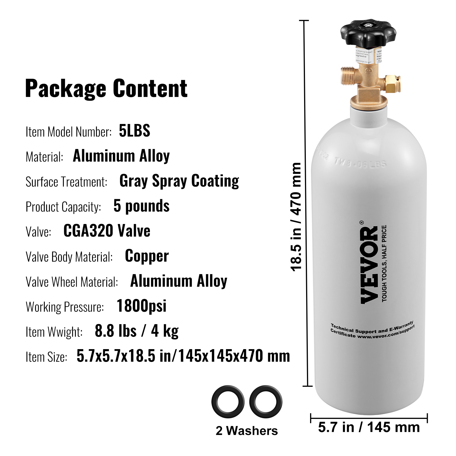 5/10/15/20 Lbs CO2 Tank Aluminum CO2 Regulator Gauge with Check Valve ...