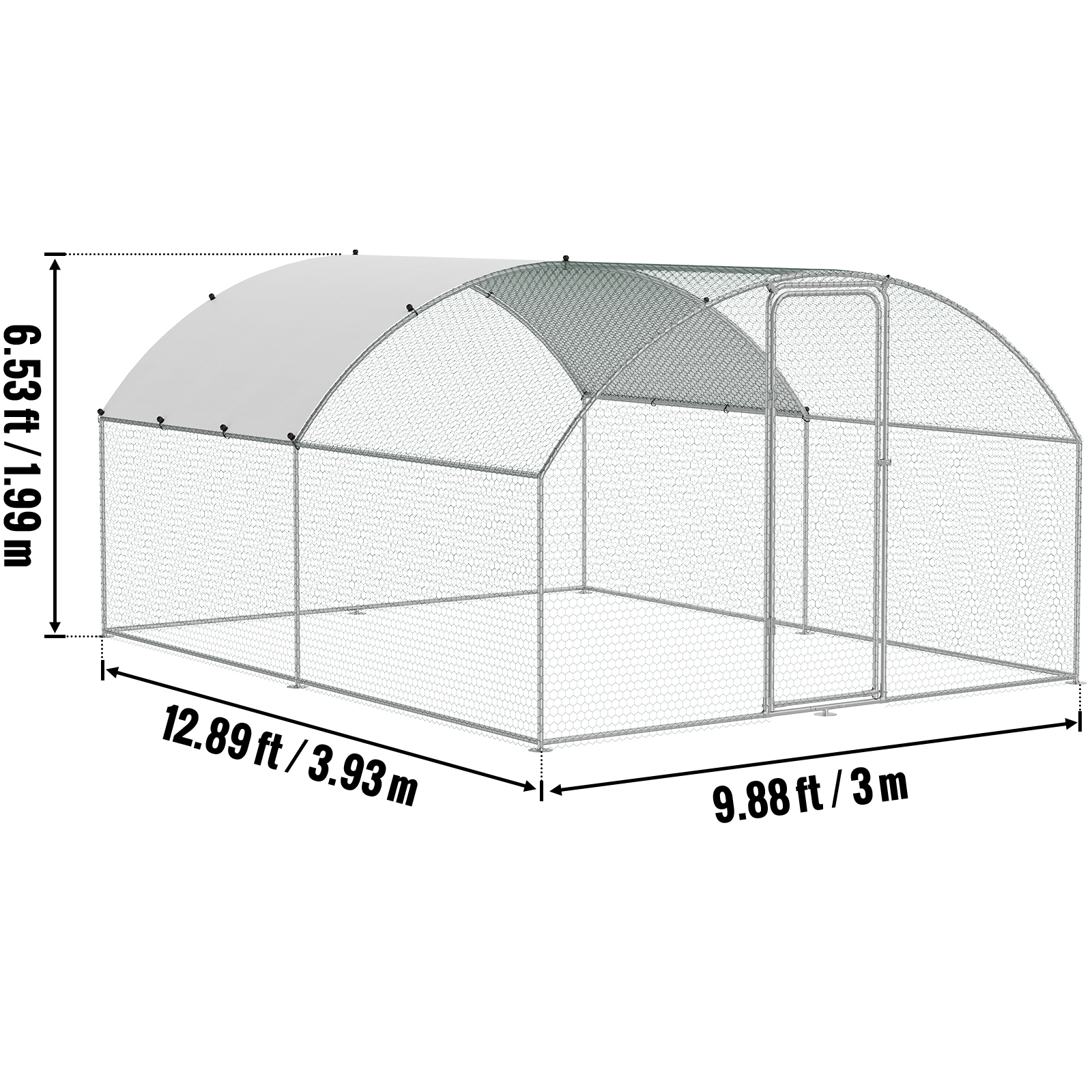 Mophorn Large Metal Chicken Coop, 9.8x12.9x6.5 ft Walk in Chicken Run ...