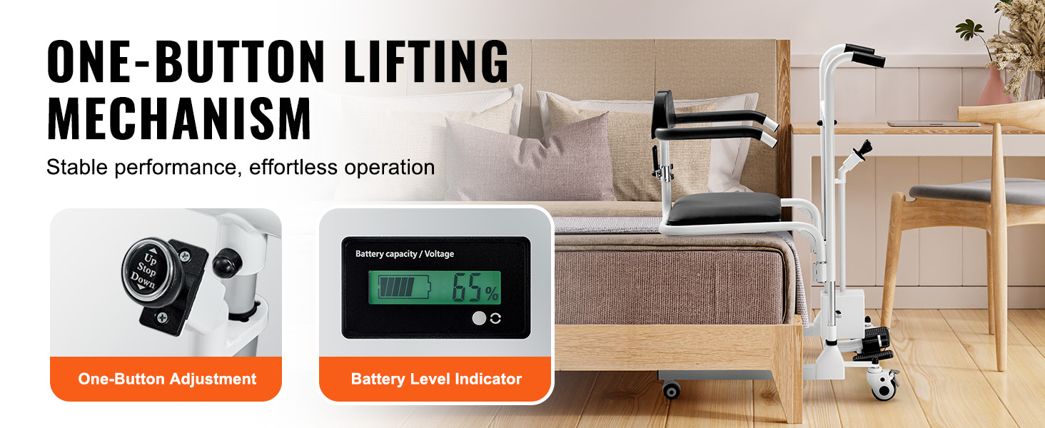 VEVOR Electric Patient Lift Chair Patient Transfer Wheelchair & 180 ...