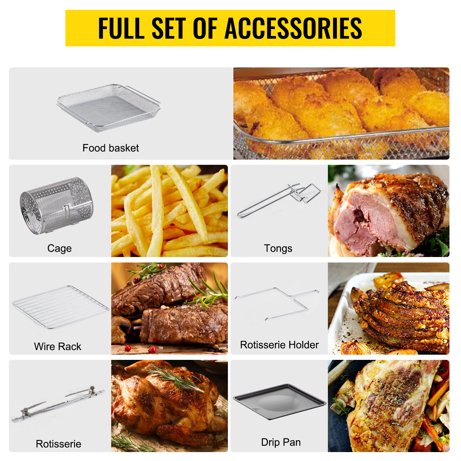 VEVOR 13QT Air Fryer Oven, 1700W Electric Air Fryer Toaster Oven ...