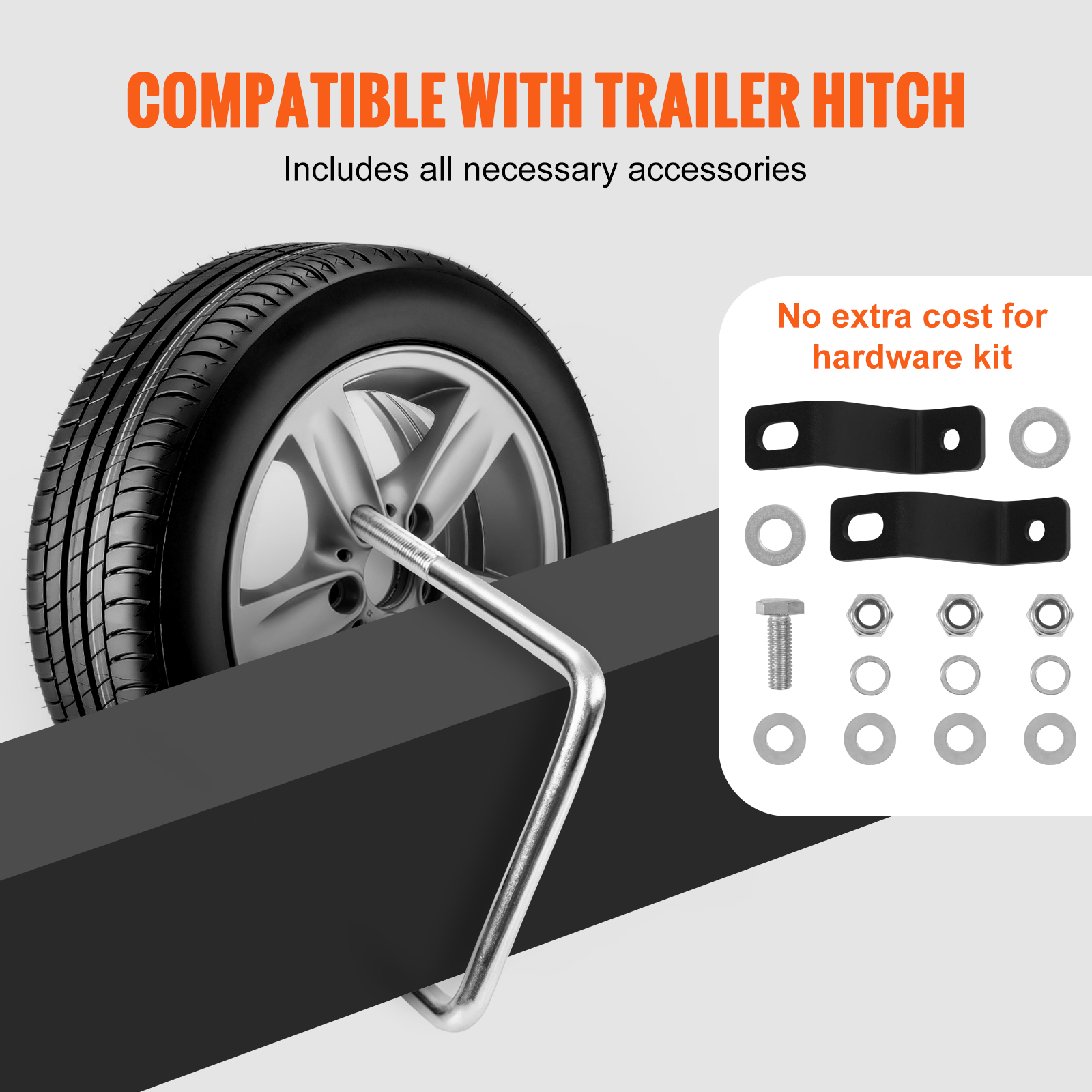 VEVOR Trailer Spare Tire Carrier Tire Bracket Mount Carrier for 4,5,6 ...