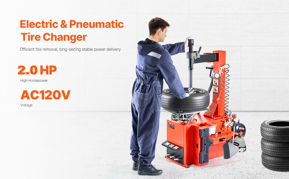 VEVOR Durable Tire Changer Machine 1.5HP Tire Changer with Air Pressure ...