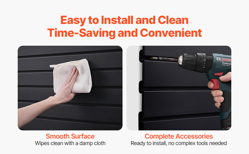 4 x 4 ft Slat Wall Paneling PVC Black Garage Slatwall with Modular ...