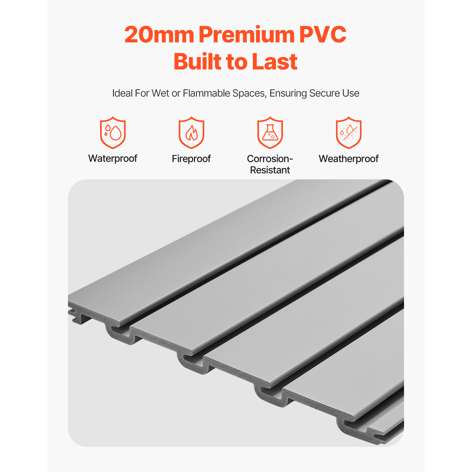 Mophorn Slat Wall Paneling, 8 x 4 ft PVC Slatwall for Garage ...