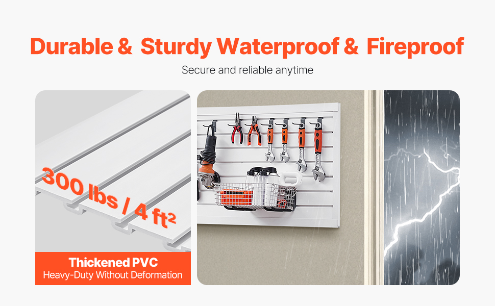 2 x 4 ft Slat Wall Paneling PVC White Garage Slatwall with Modular ...