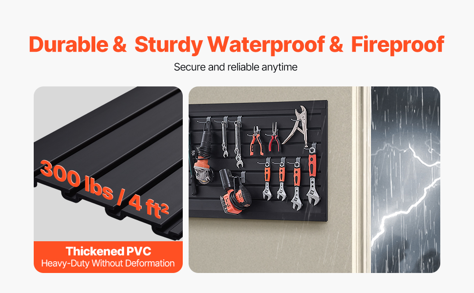 2 x 4 ft Slat Wall Paneling PVC Black Garage Slatwall with Modular ...