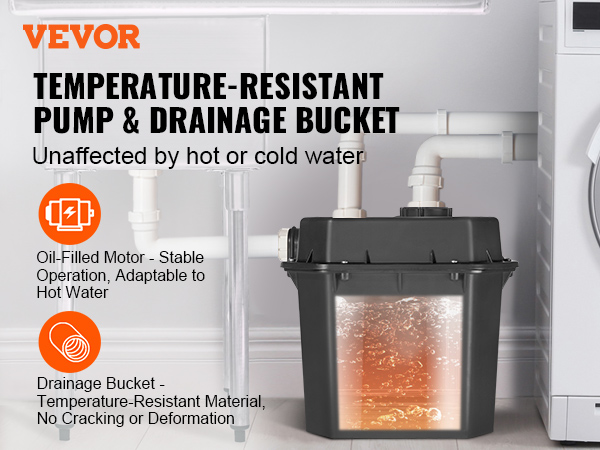 VEVOR Utility Sink Pump, 1/2 HP, 120-Volt, 3500 GPH Flow, 28 ft Head ...