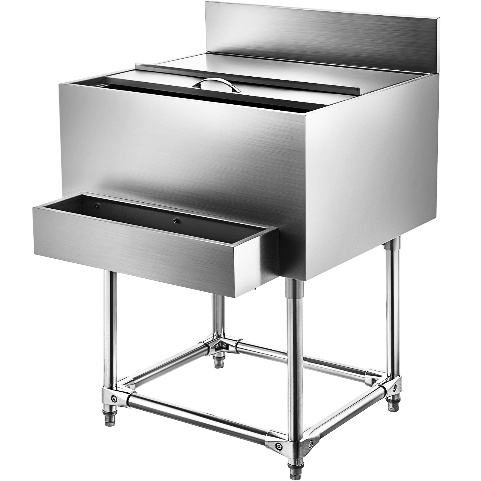 Stainless Steel Underbar Ice Bin Standing Cooler 61x53 cm Ice Chest for ...