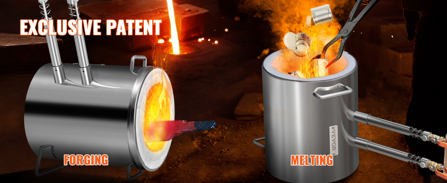 VEVOR 12kg Propan Schmelzofen Kit Schmelzofen Doppelbrenner 1482 ...