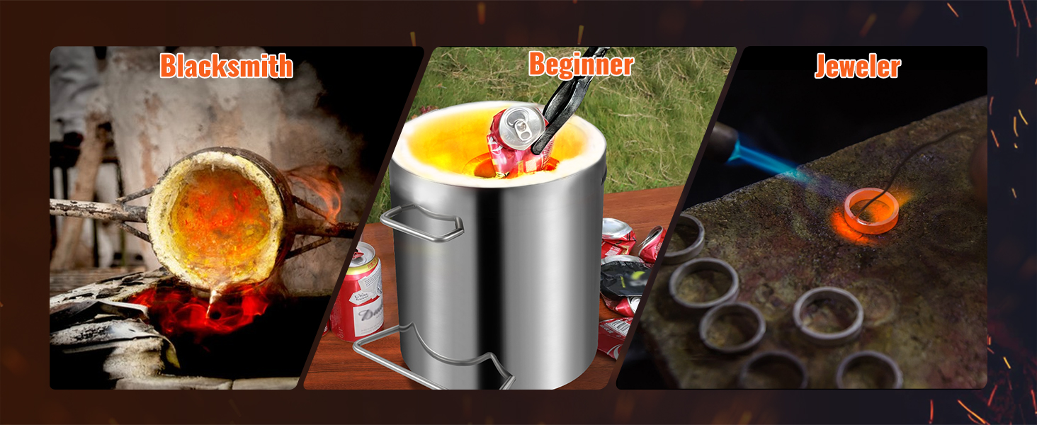 VEVOR Four de Fusion Four à Propane Fonderie Creuset Capacité 12kg Four ...