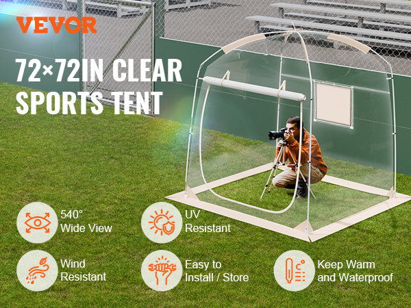 VEVOR Sports Tent Instant Tent Shelter Weather Proof 2-4 People Bubble ...