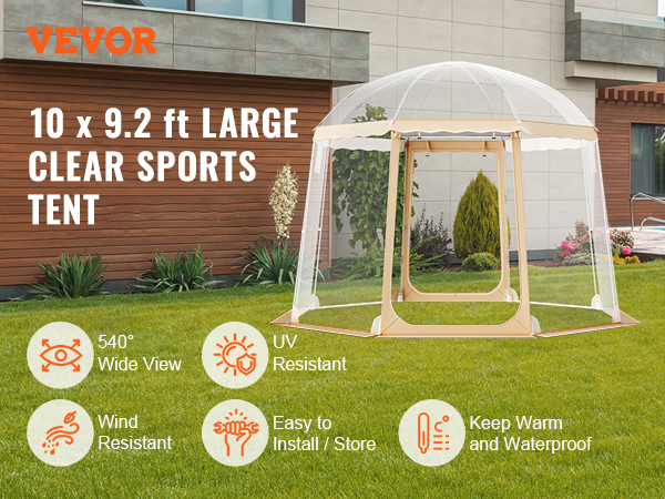 VEVOR Sports Tent Instant Pop-Up Tent Shelter Weather Proof 4-8 People ...